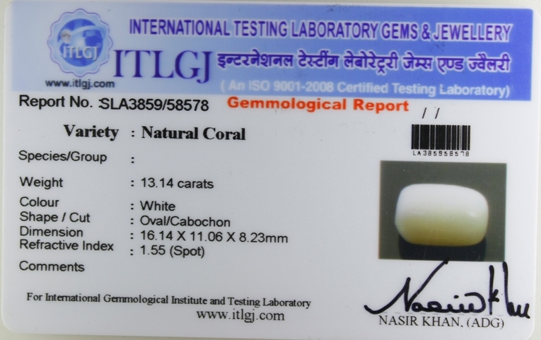 Buy certified natural white coral (safed moonga) gems /gemstones at ...